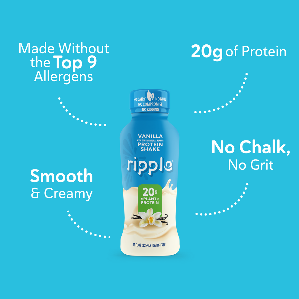 Ripple Vanilla Plant-Based Protein Shake (12-Pack) – Ripple Foods