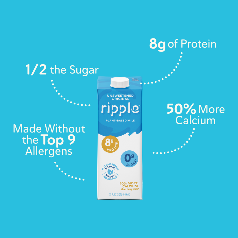 Ripple Shelf-Stable Unsweetened Original Milk (6-pack) – Ripple Foods