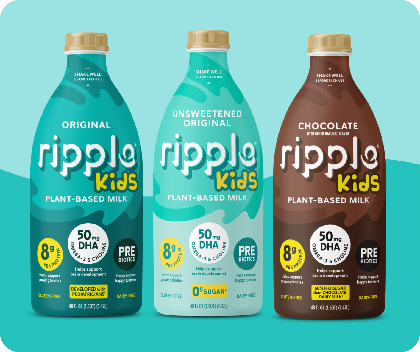 Ripple Refrigerated Unsweetened Original Milk Ripple Foods Ripple Refrigerated Unsweetened Original Milk Ripple Foods